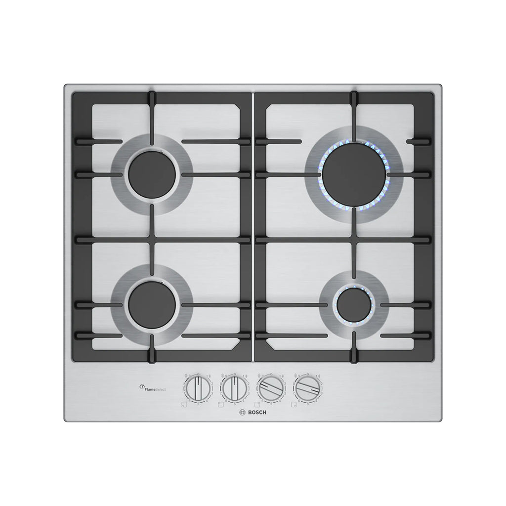 Bosch PCP6A5I90 Series 6 Gas Hob, 4 Burners, Knob Ignition, 58.2cm Wid