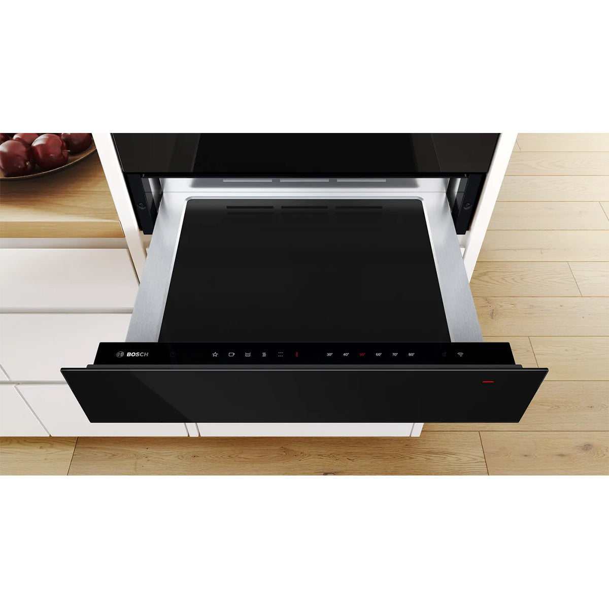 Bosch BIC7101B1B Series 8 Built-In Warming Drawer, Push & Pull Mechani