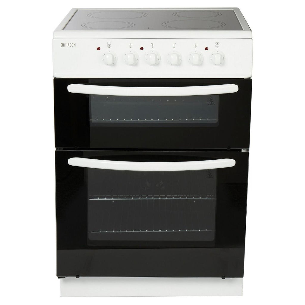 Haden HE60DOMW 60cm Double Oven Electric Cooker with Ceramic Hob White