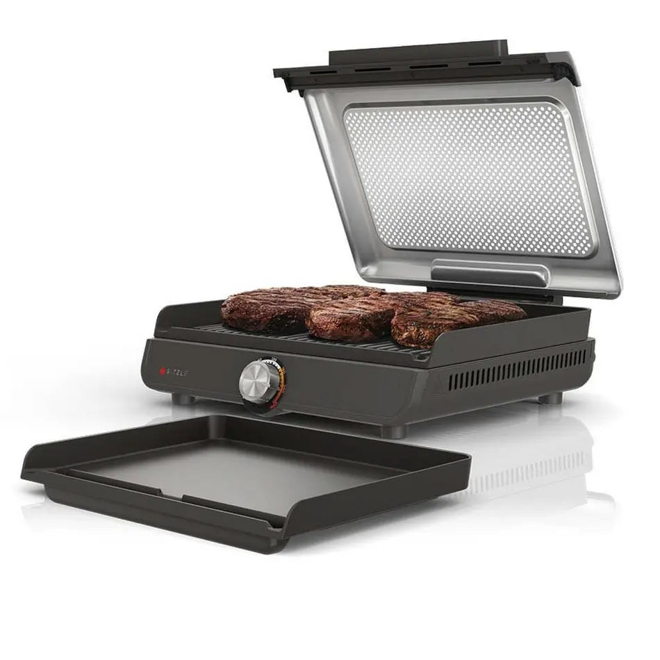 Ninja GR101UK Sizzle Grill & Flat Plate, Black | Atlantic Electrics