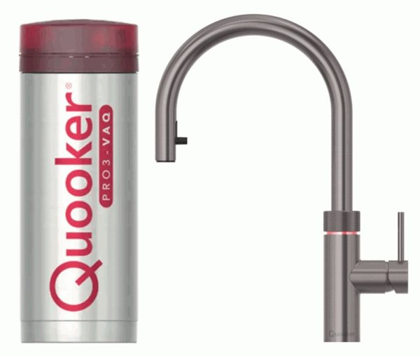 Quooker Flex PRO3 Gunmetal 3 in 1 Boiling Water Tap with 3 Liters Tank ...
